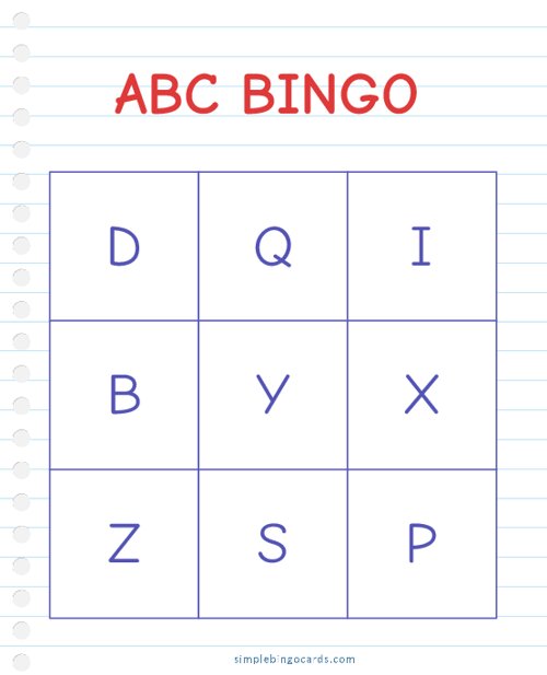 Printable ABC BINGO
