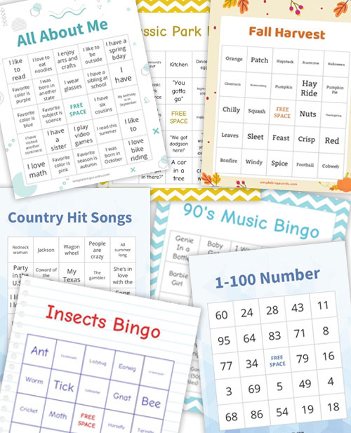 Free Printable Kids Bingo Cards Free Printable Kids Bingo Cards